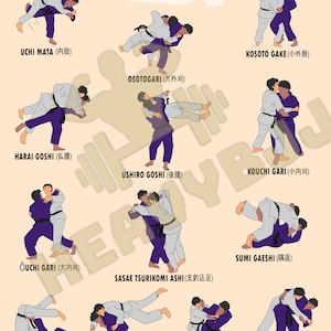 Judo Throws Downloadable JPG PDF Print - Etsy