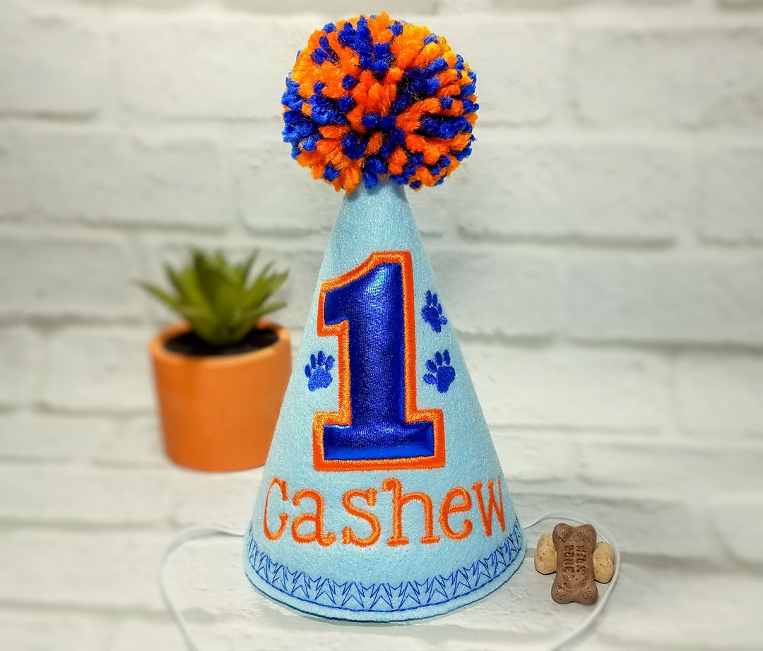 Dog Birthday Hat Personalized, Pet Cake Smash Hat, Embroidered Party ...