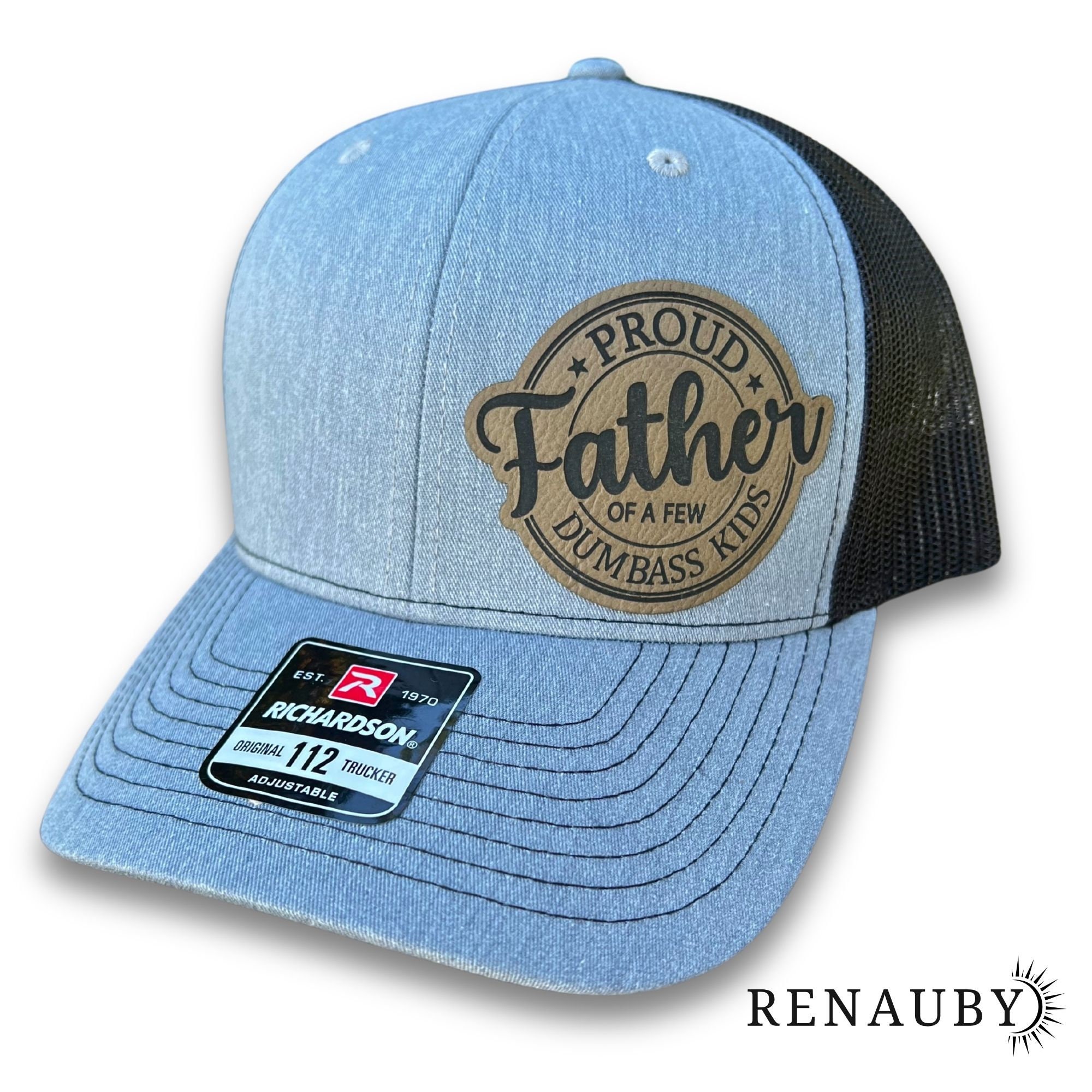 Unique Proud Father Snapback Hat With Engraved Leather Patch - Custom ...