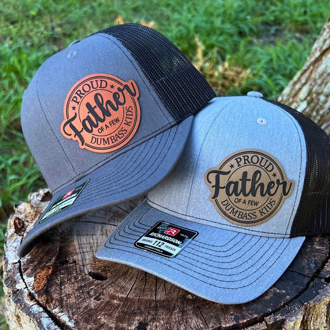 Unique Proud Father Snapback Hat With Engraved Leather Patch - Custom ...