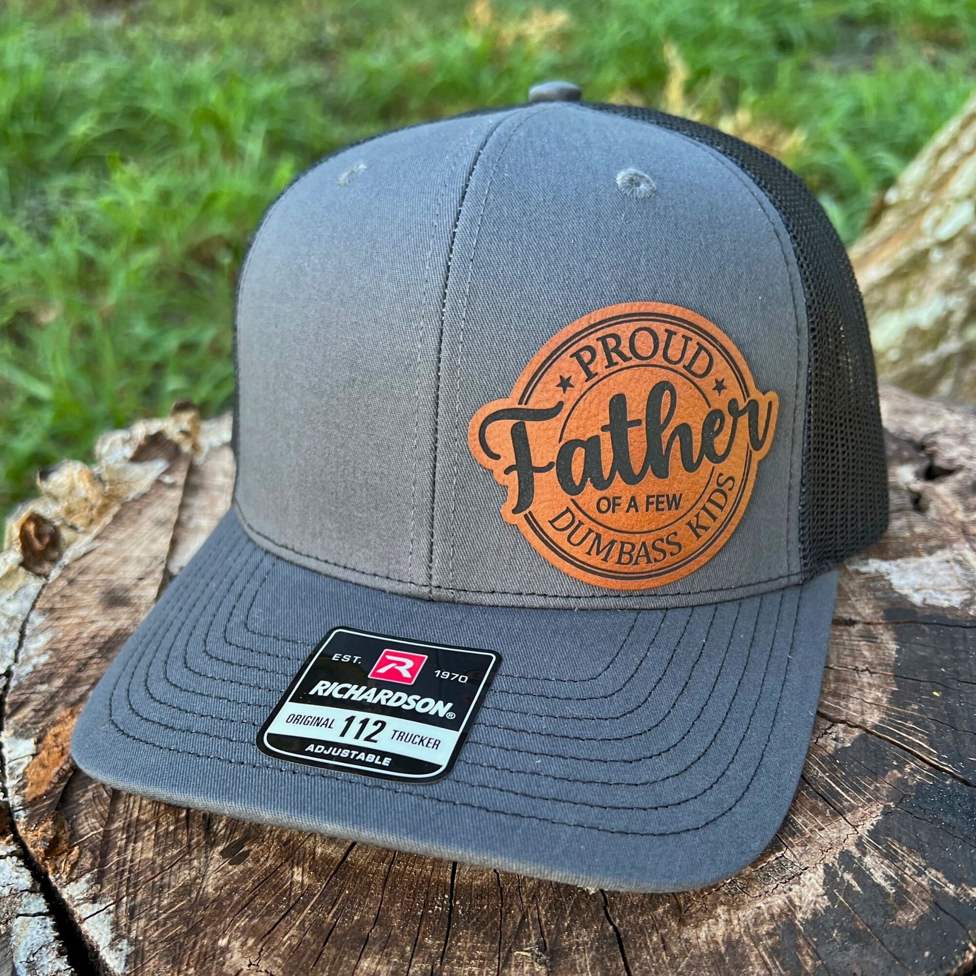 Unique Proud Father Snapback Hat With Engraved Leather Patch - Custom ...