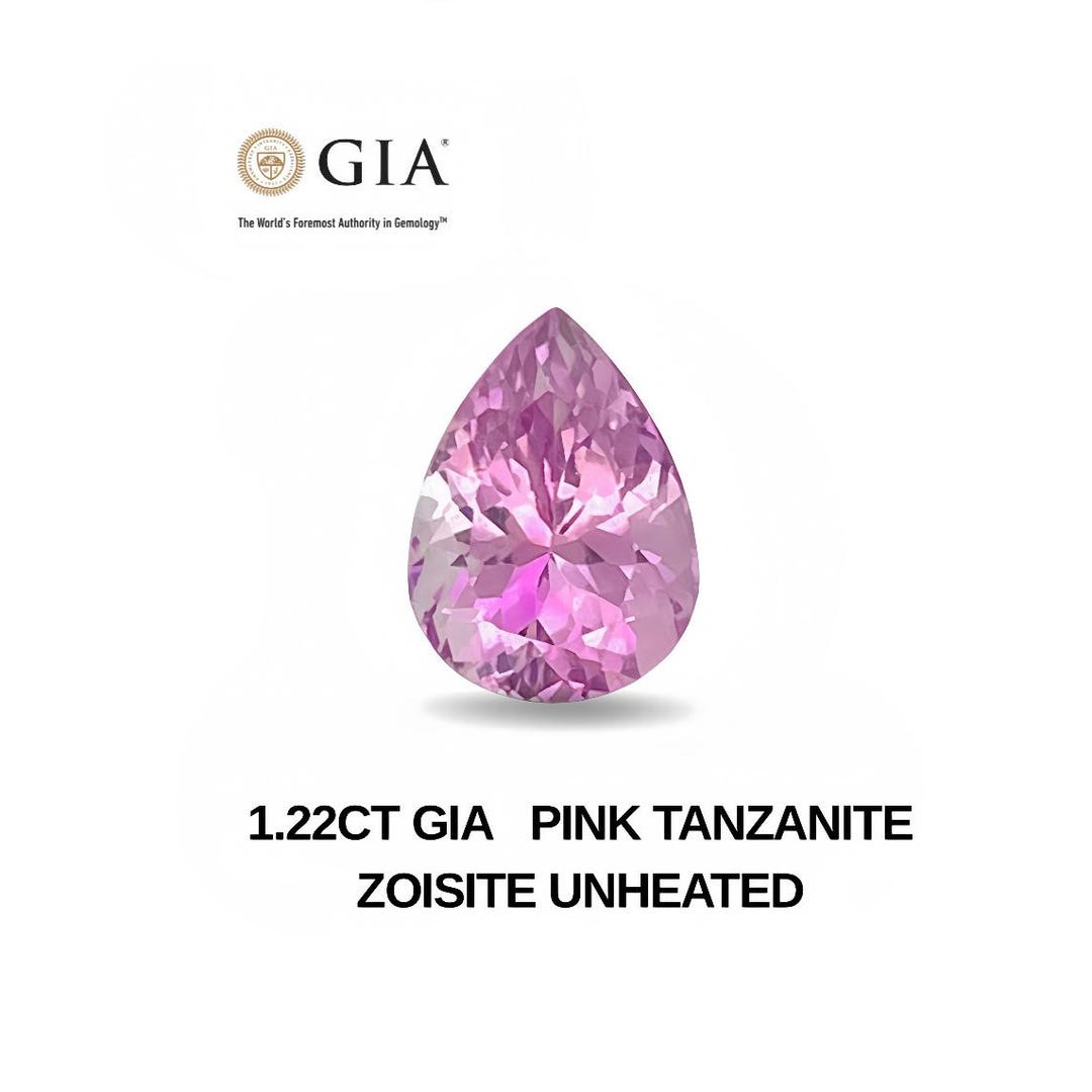 1.22ct GIA Certificate Natural Baby Pink Tanzanite Unheated Zoisite ...