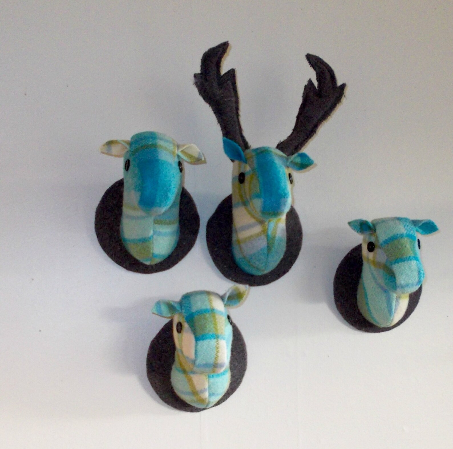 Blue and Green Fabric Deer Head Wall Hanging - Etsy