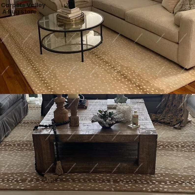 Antelope Beige Hand Tufted Woolen Area Rug 100% Woolen Handmade Rug ...