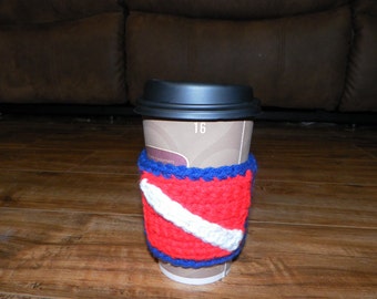 Crochet Pattern for Nitrox Flag Scuba Diving Cup Cozy - Etsy