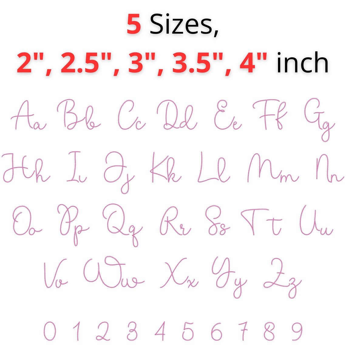 Chain Stitch Script Embroidery Font | Handwritten Chain Stitch Alphabet ...