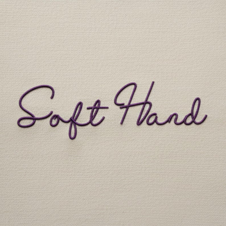 Soft Hand Embroidery Font • Thin Handwritten Script Alphabet • Satin ...