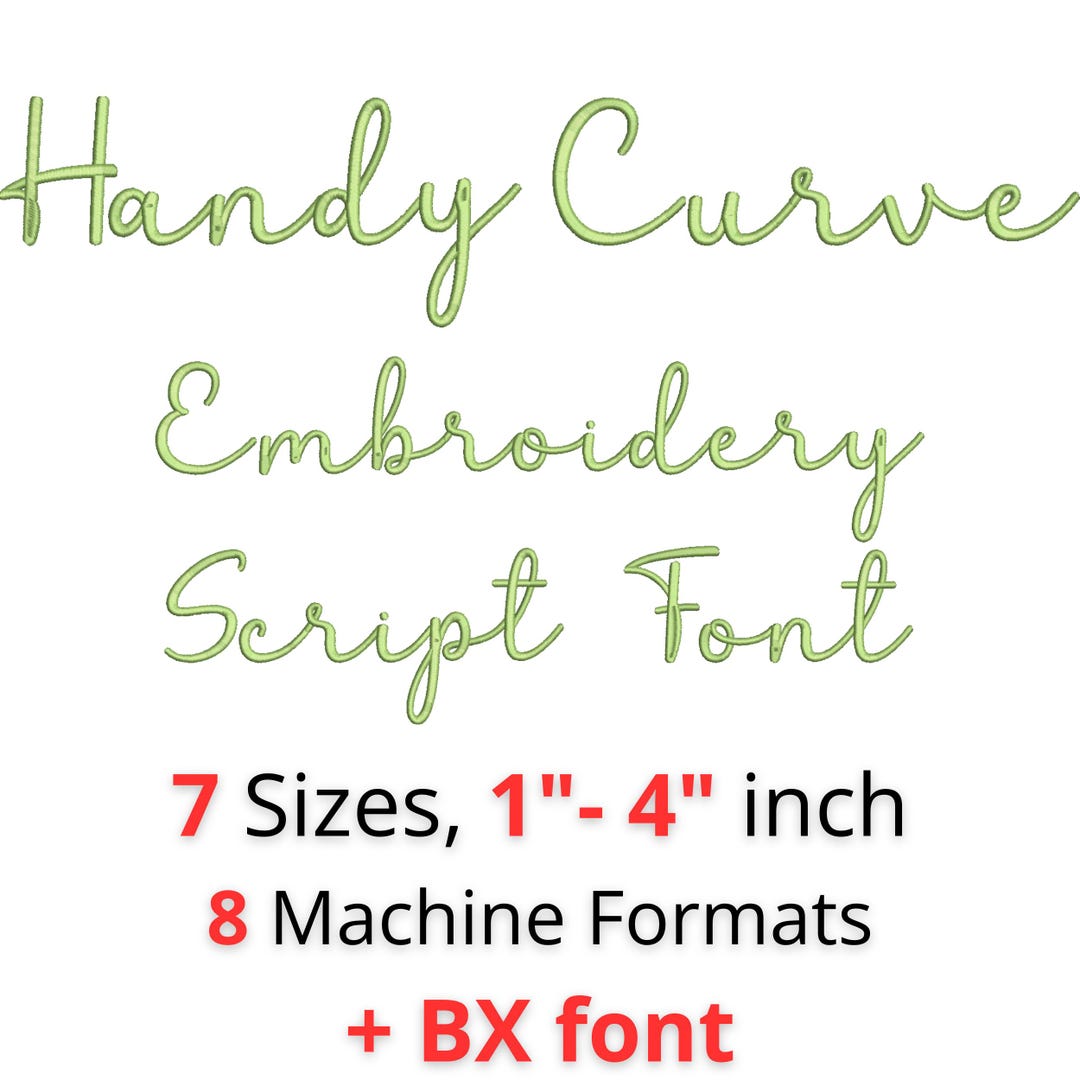 Handy Curve Embroidery Font • Smooth Handwritten Script Alphabet ...