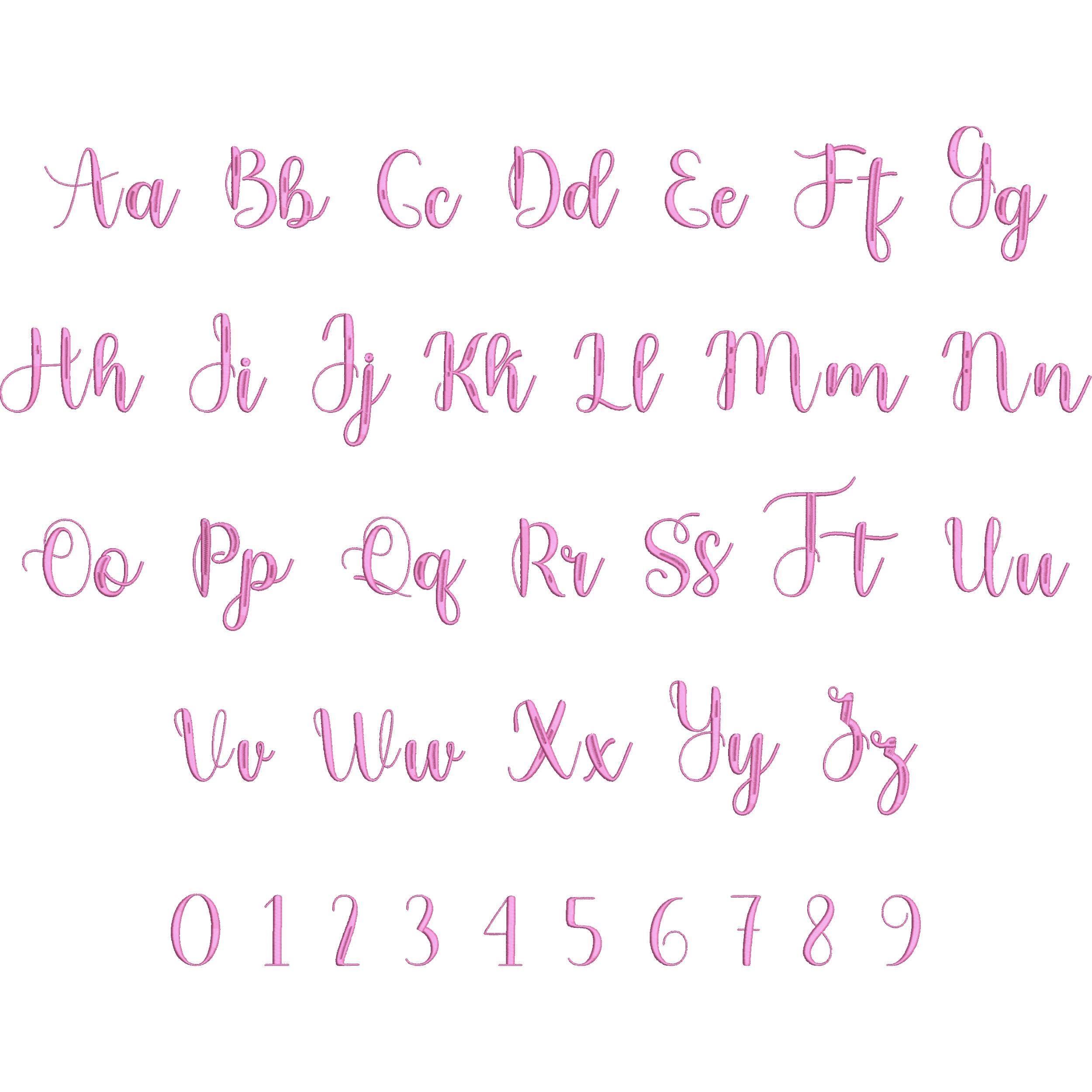 Softbloom Handwriting Embroidery Font • Script Satin Stitch Alphabet ...