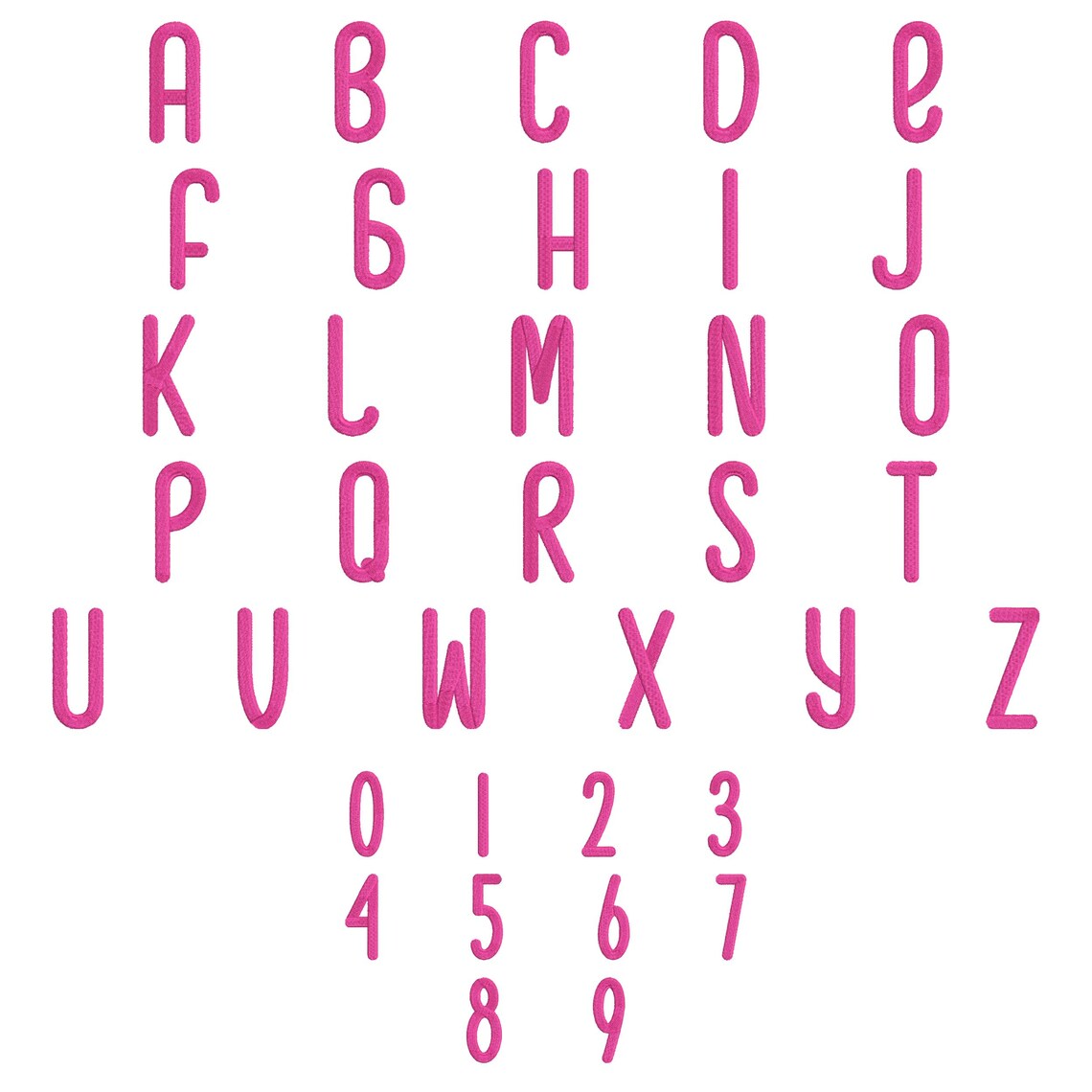 Thickstitch Embroidery Font • Bold Rounded Block Alphabet • Satin ...