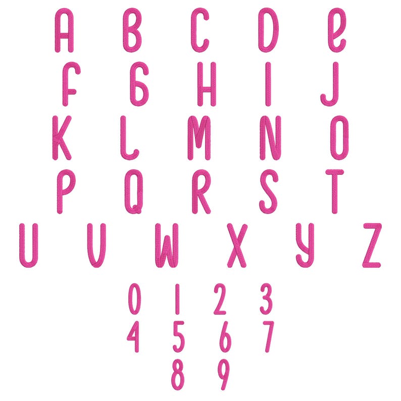 Thickstitch Embroidery Font • Bold Rounded Block Alphabet • Satin ...