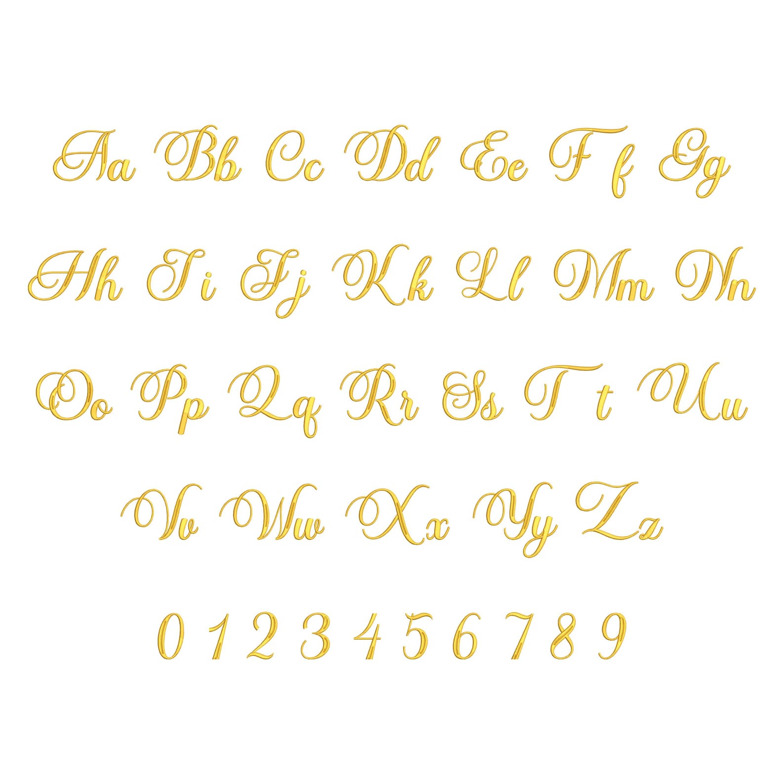 Majestic Cursive Embroidery Font • Elegant Script Alphabet • Satin ...
