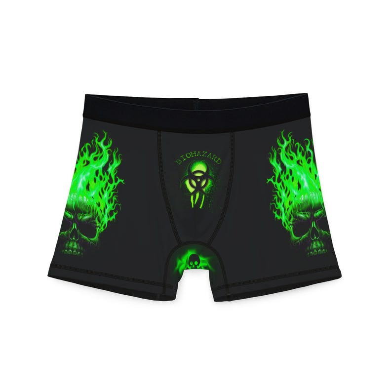 BIOHAZARD Men's Boxers, Toxic Print Underwear, Hazard Symbol Sleep ...