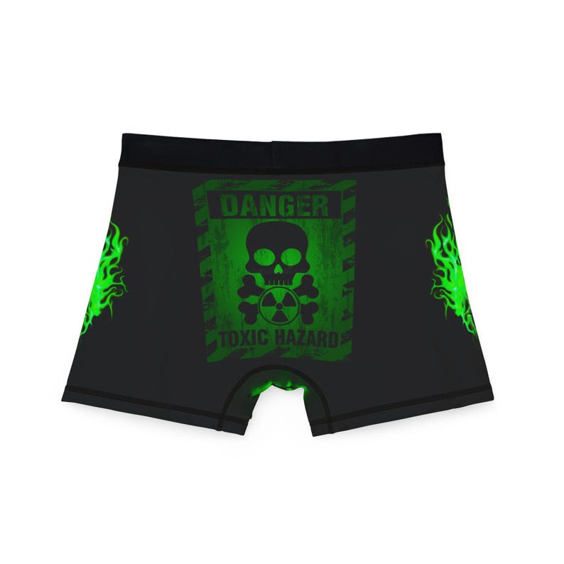 BIOHAZARD Men's Boxers, Toxic Print Underwear, Hazard Symbol Sleep ...
