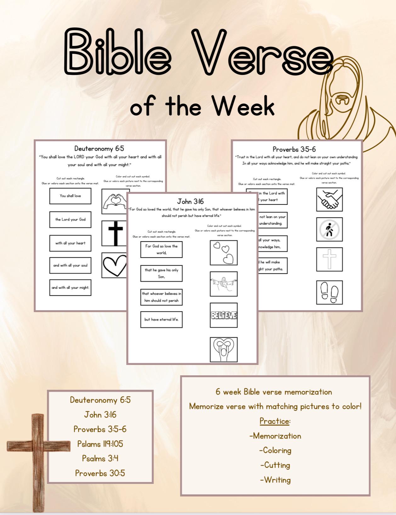 Bible Verse Memorization | Toddler and Elementary Activities ...