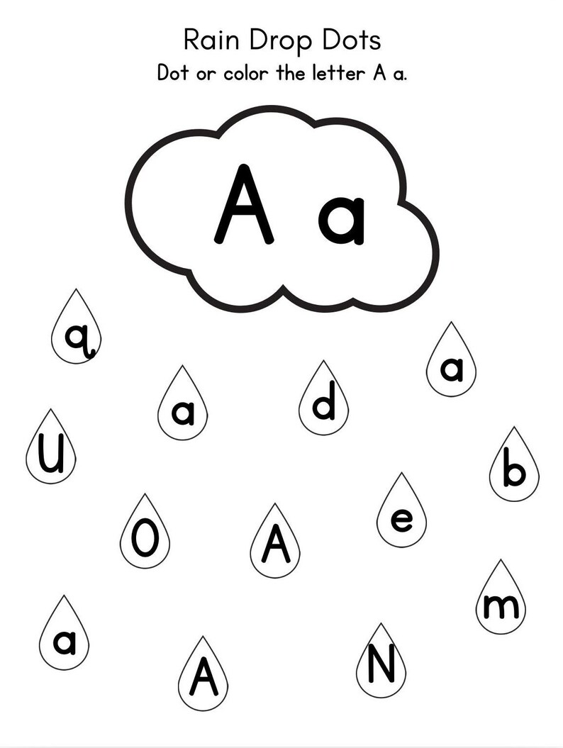 Raindrop Alphabet Coloring Page | Preschool Printable | Learning ...