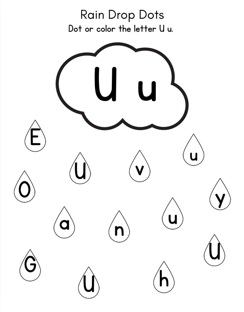 Raindrop Alphabet Coloring Page | Preschool Printable | Learning ...