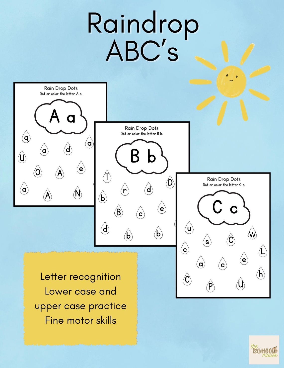 Raindrop Alphabet Coloring Page | Preschool Printable | Learning ...