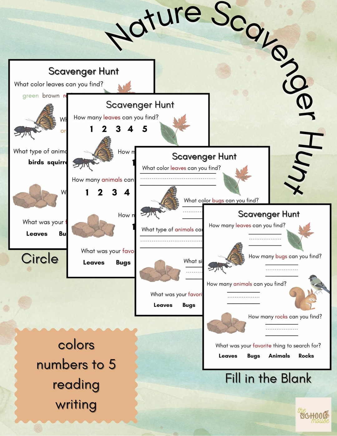 Nature Scavenger Hunt | Preschool Printable | Learning Activity - Etsy