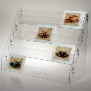 OPTIONS 3 TIER 4 TIER Note Greeting Card Display Rack New Acrylic 3 ...