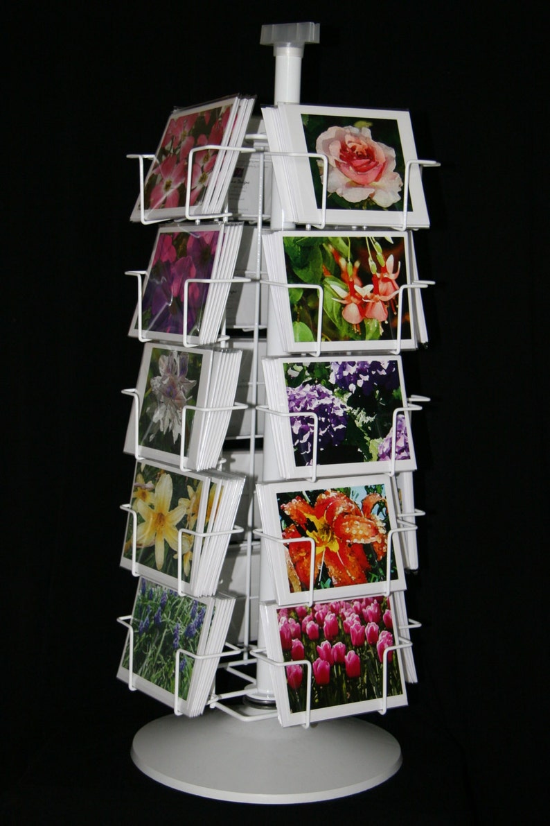 Post Card Display Rack 20 Pockets 4X6 Spinner Postcard Carousel Made in ...