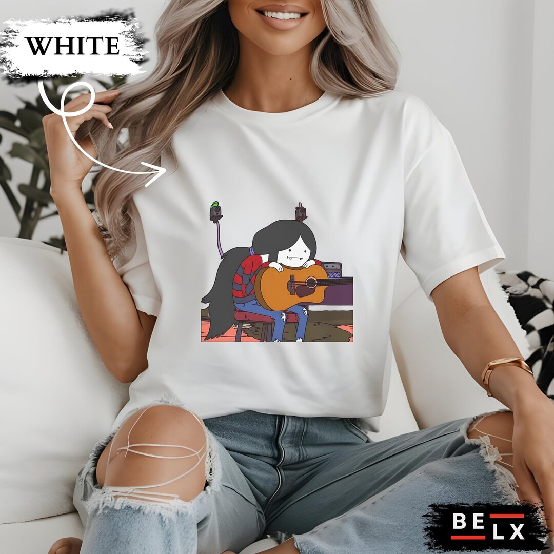 Marceline Resting on Guitar Unisex Heavy Cotton Tee, Adventure Time ...