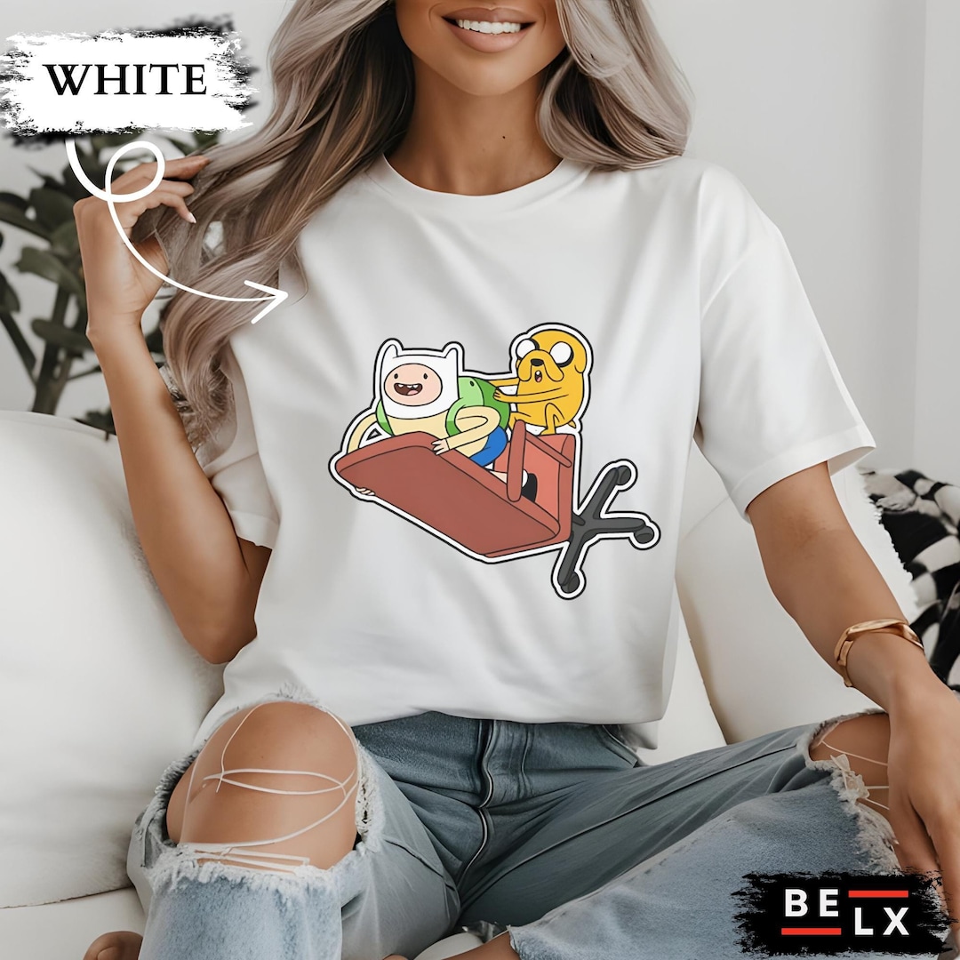 Finn and Jake Playing, Adventure Time Unisex Heavy Cotton Tee, Goofy ...