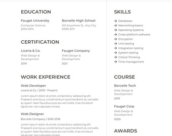 Standard Resume - A2 - Etsy