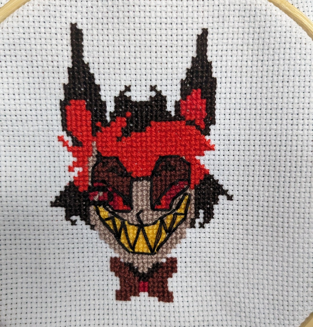Alastor hazbin Hotel Cross Stitch Patch Size - Etsy