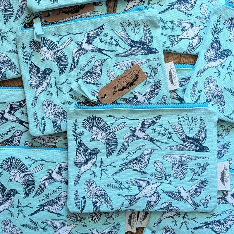 Embroidered Bird Pencil Bag - Etsy