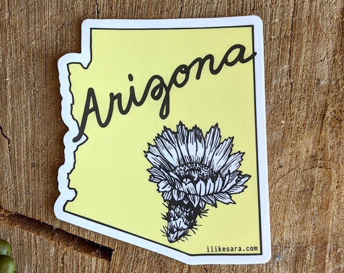 Arizona Sticker | Saguaro Sticker | State Sticker | Arizona Art | State ...