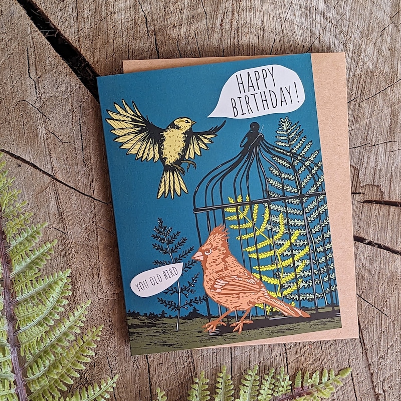 Bird Birthday Card - Etsy