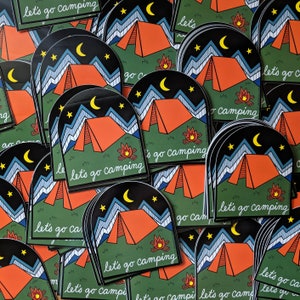 Camping Sticker Tent Sticker Outdoors Sticker Camping Art Camp Art - Etsy