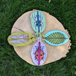 Cicada Zipper Pouch: Hand Screenprinted Cotton Canvas Pencil Bug Insect ...