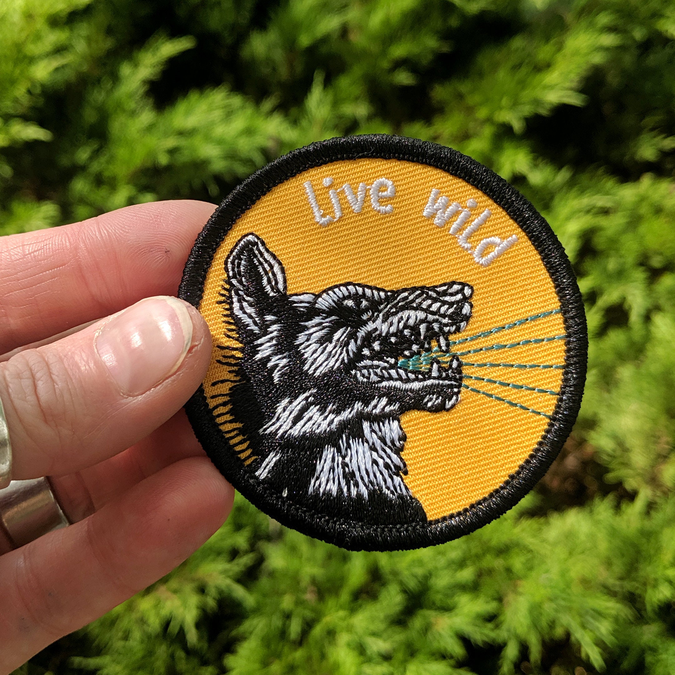 Live wild patch animal patch wolf patch iron on patch | Etsy