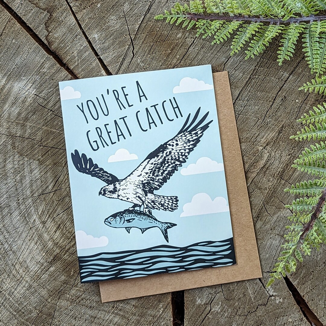 Greeting Card | Anytime Card | You're a Catch Card | Fish Card | Love ...