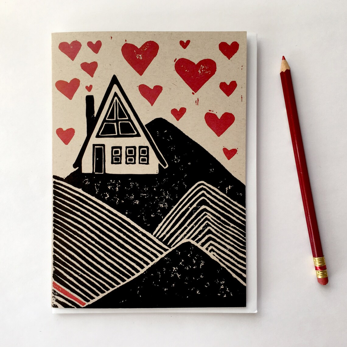 Cabin Card Cabin Greeting Card Love Card A-frame Card | Etsy