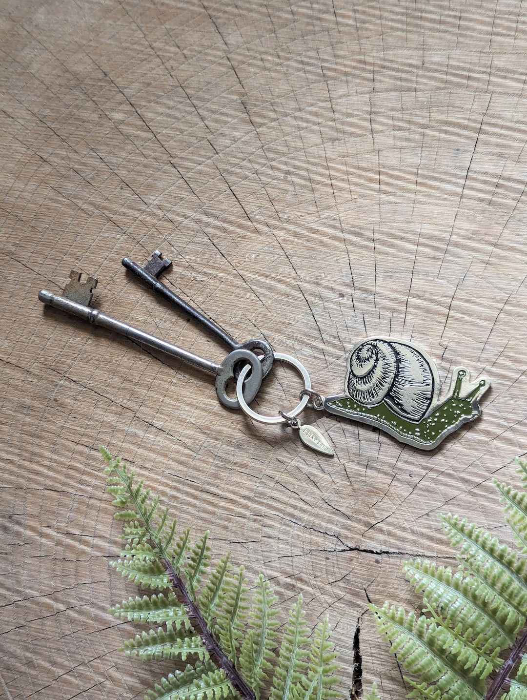 Enamel Snail Keychain: Silver Plated Metal Bug Insect Keyring - Etsy