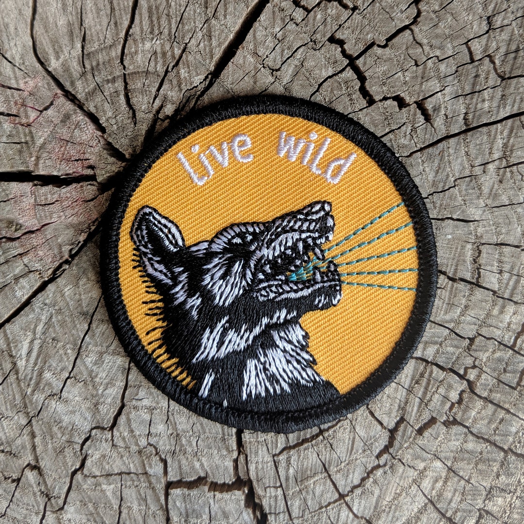 Live Wild Patch | Animal Patch | Wolf Patch | Iron on Patch |wild ...