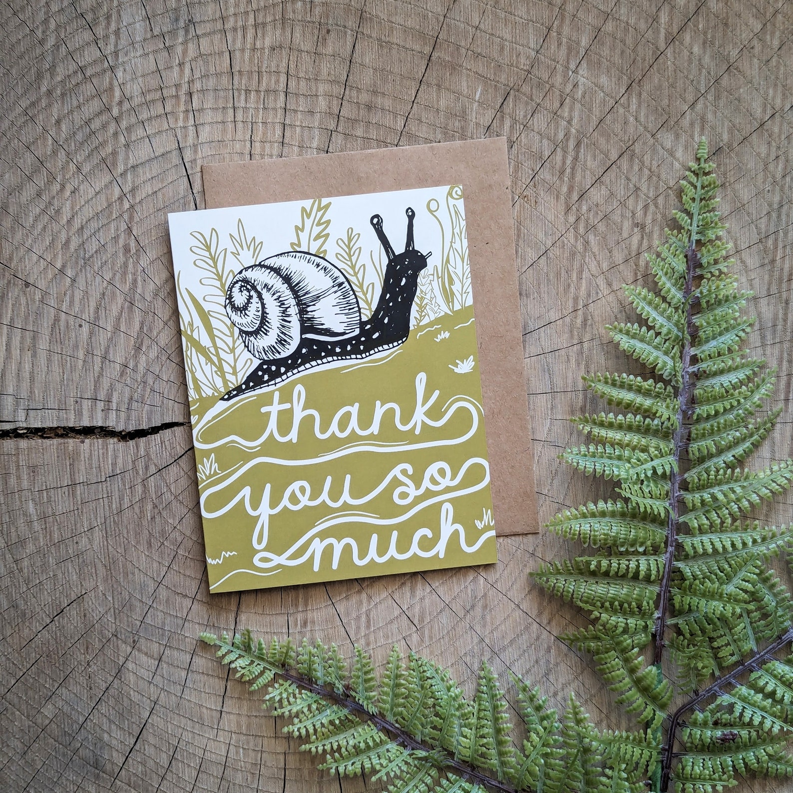 Snail Thank You Card: Slime Trail Thanks, Bug Insect Greeting - Etsy