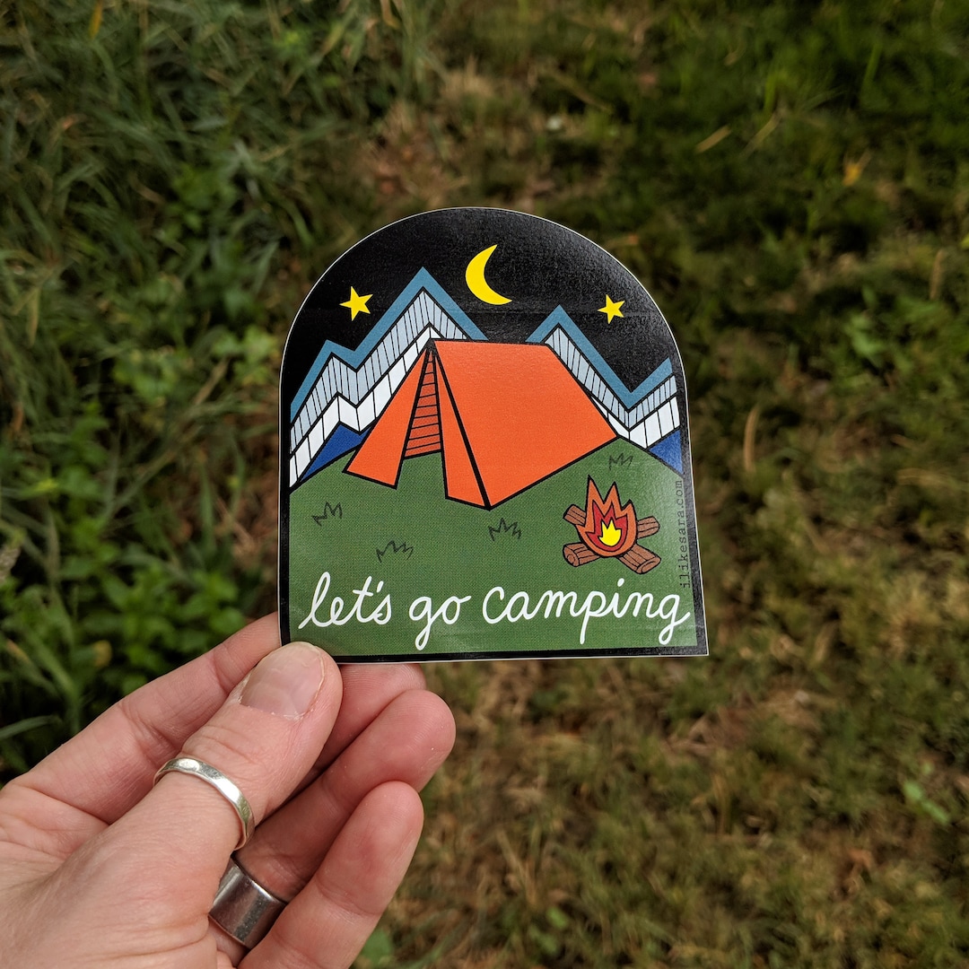 Camping Sticker | Tent Sticker | Outdoors Sticker | Camping Art | Camp ...