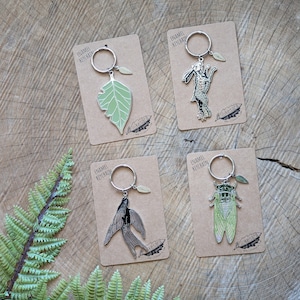 Leaf Keychain | Nature Keychain | Forest Keychain | Leafy Keychain ...