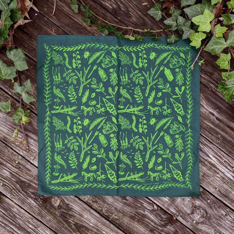 Bandana Woodland Bandana Nature Bandana Scarf Face - Etsy