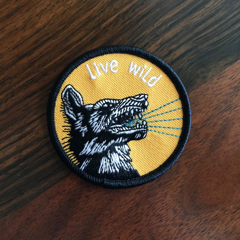 Live Wild Patch | Animal Patch | Wolf Patch | Iron on Patch |wild ...