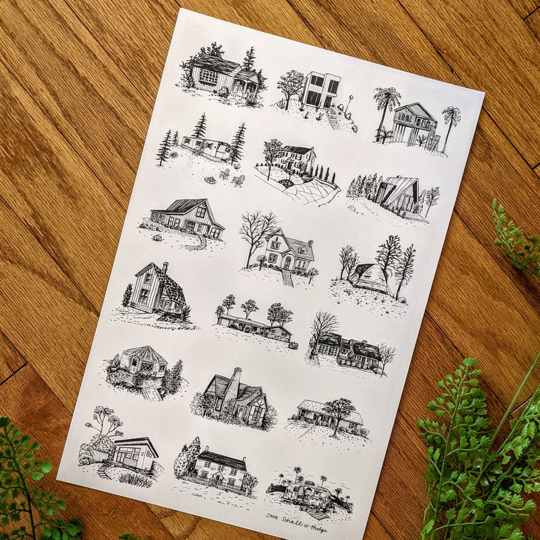 House Art Print | House Print | House Illustration | House Wall Art ...