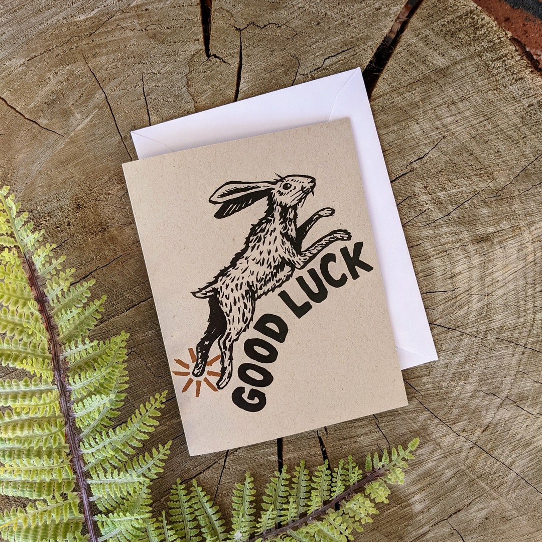 Good Luck Rabbit Foot Greeting Card: Friendship Encouragement Card - Etsy