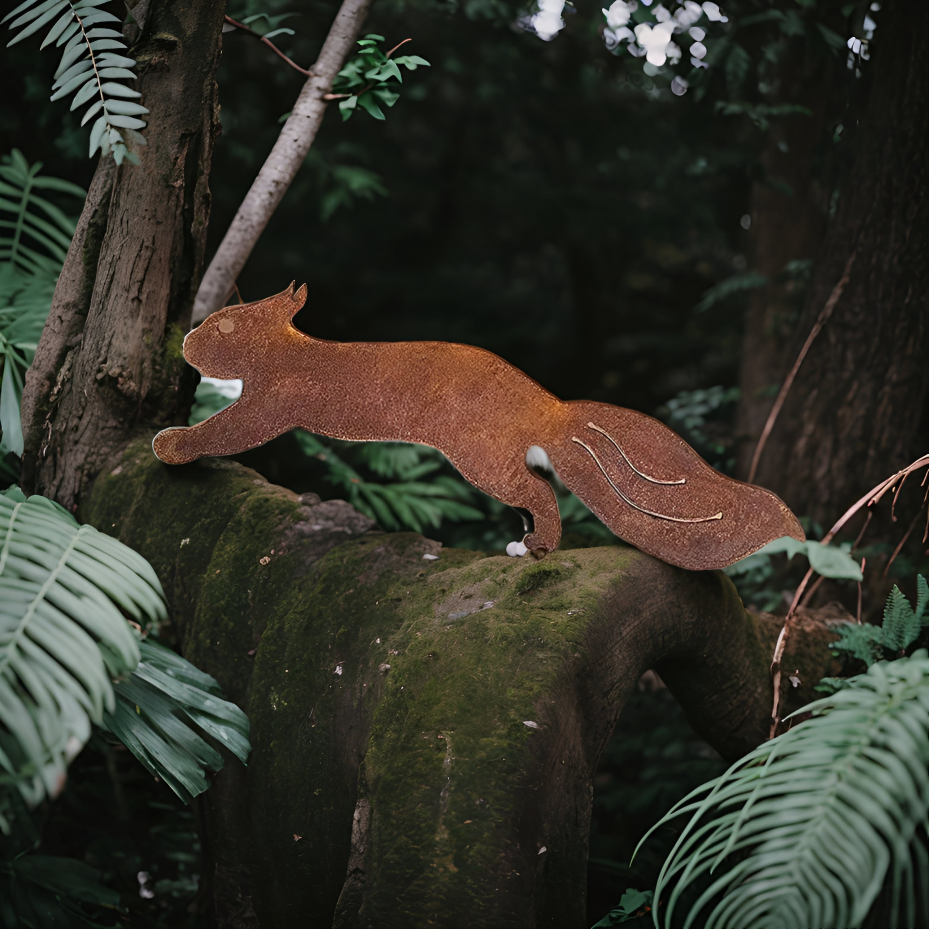Rusty Metal Squirrel - Steel Animal Decoration - Rusted Garden Decor - Etsy