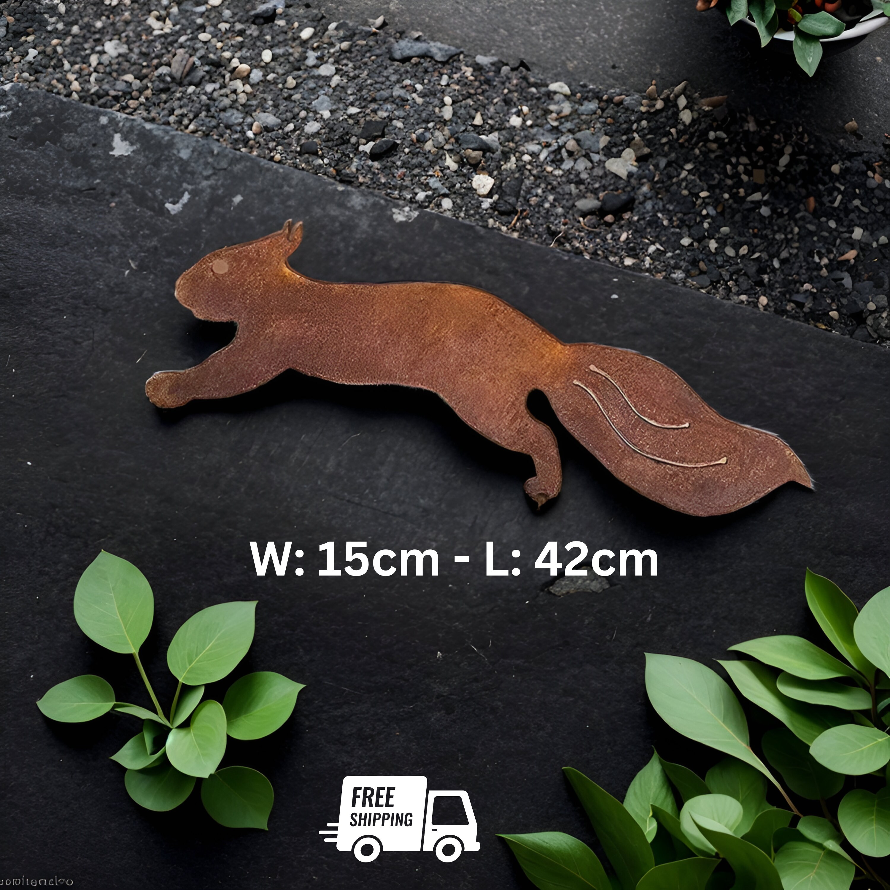 Rusty Metal Squirrel - Steel Animal Decoration - Rusted Garden Decor - Etsy