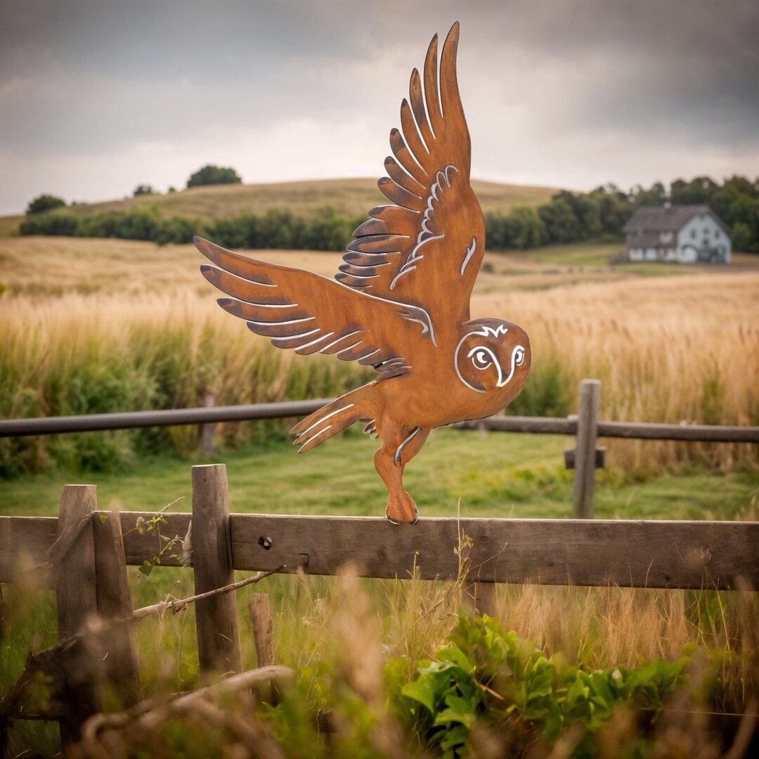 Rusty Metal Owl steel Decoration Rusted Garden Decor Rusted Owl - Etsy