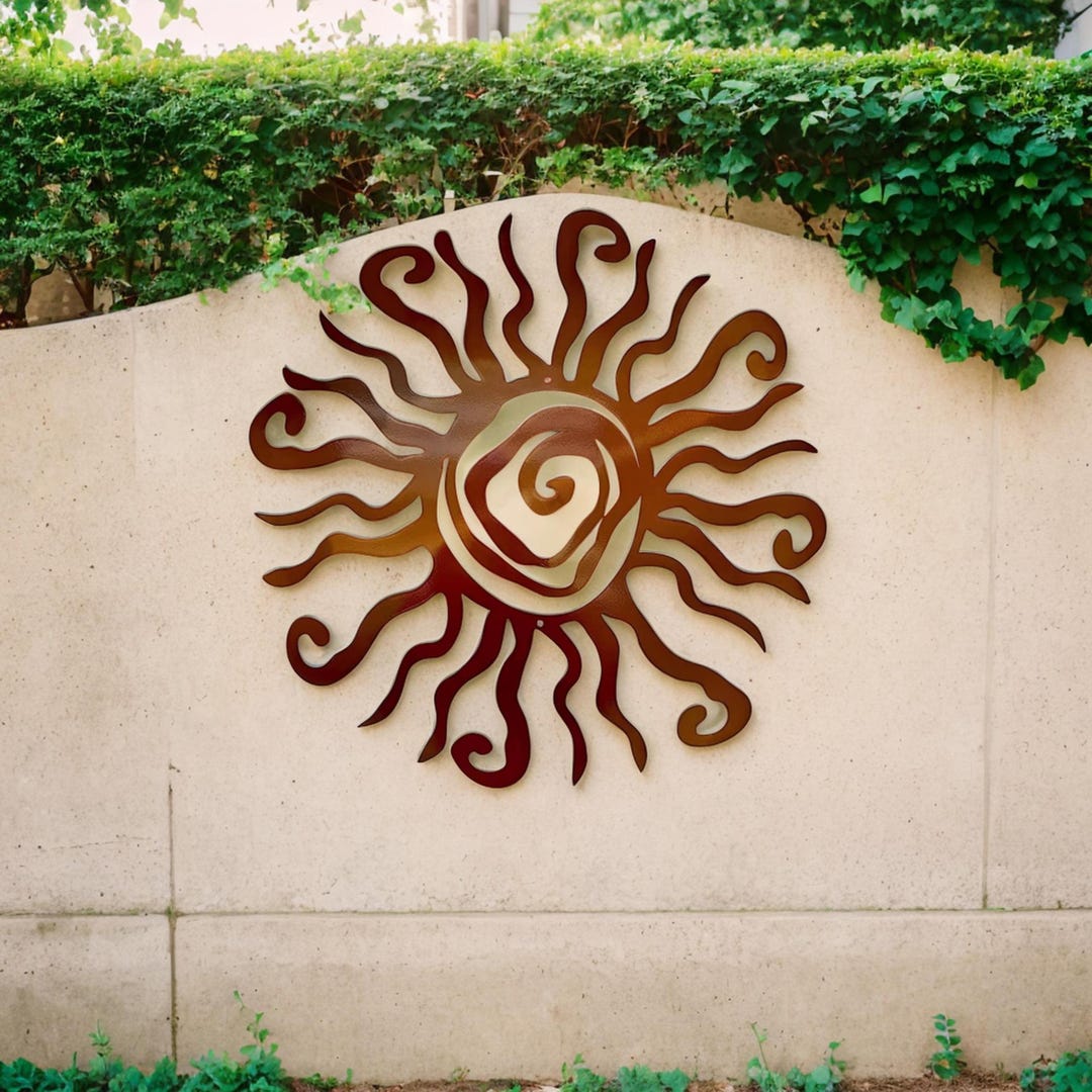 Sun Metal Wall Decor | Indoor Outdoor Garden Decor | 30 X 30 Cm Metal ...
